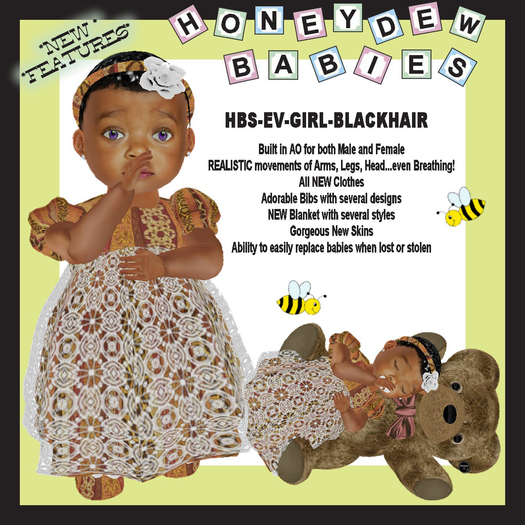 Second Life Marketplace - Newborn Honeydew Babies Prim Baby HBS-EV-GIRL ...