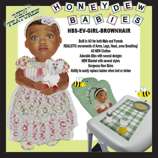 Second Life Marketplace - Newborn Honeydew Babies Prim Baby HBS-EV-GIRL ...