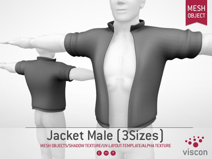 Second Life Marketplace - Viscon* Mesh Jacket Male (Rigged)