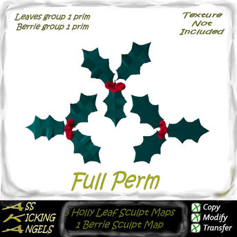 Second Life Marketplace - AKA Holly Leaf Sculpt Maps Add Full Perm