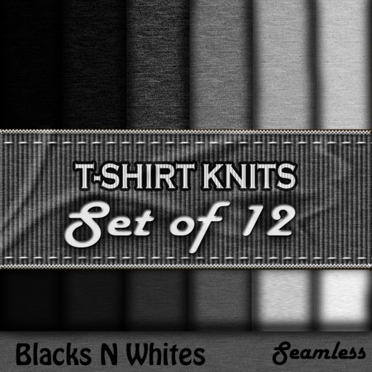 Second Life Marketplace - T-shirt Knits Black N White Pack of 12