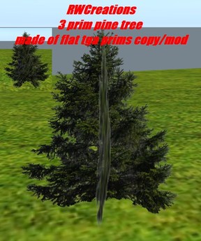 Second Life Marketplace - 3 Prim Pine Tree flat tga prims fro your ...