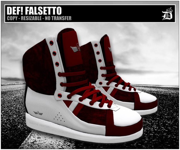 Second Life Marketplace - DEF! Unisex Sneakers / Falsetto / Red Designs