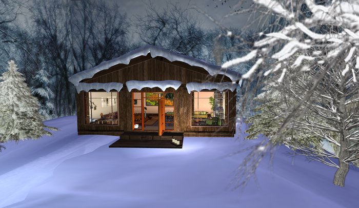 Second Life Marketplace - The winter cabin and skybox ...[Updated]...