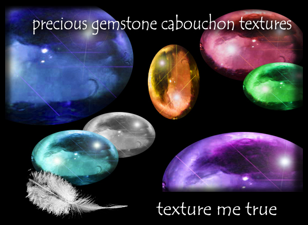 Second Life Marketplace - 7 cabouchon precious gemstone texture pack 1