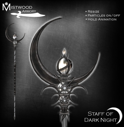 Second Life Marketplace - [Mistwood Armory] Staff of Dark Night ...
