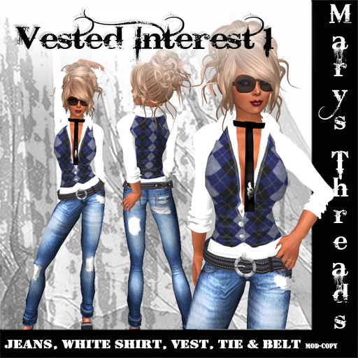 Second Life Marketplace - {m.t} Vested Interest- argyle vest white ...