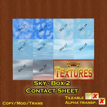 Second Life Marketplace - USC Texture Megapack - Clouds & Skies