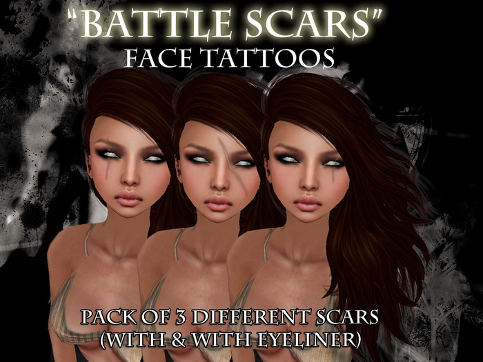 Second Life Marketplace - ::ED:: "Battle Scars" Pack of 3 scar tattoos