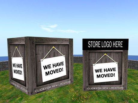 Second Life Marketplace - Merchant Moving Signs & Relocation Kit