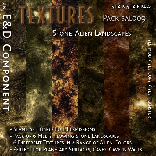 Second Life Marketplace - [SAL009] 6 Flowing Alien Stone Landscape Planet Surface Cave Wall ...