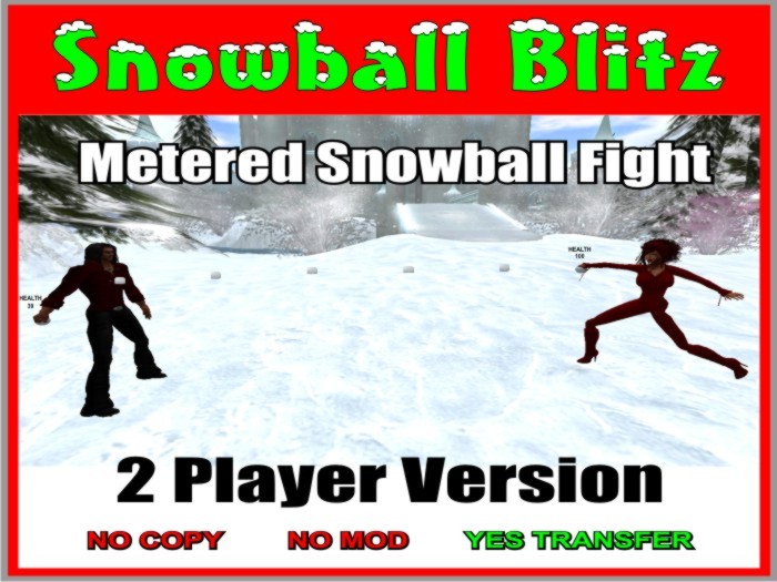 Second Life Marketplace - Snowball Blitz 2 Person Metered Snowball Fight