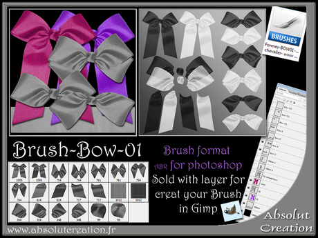 Second Life Marketplace - brushes bow photoshop 01 brushes + PSD