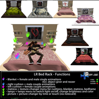 Second Life Marketplace - LR Bed Rack - with texture-changer-menu and ...