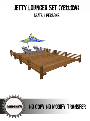 Second Life Marketplace - Mindshift - Jetty Lounger Set (Yellow)