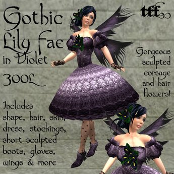 Second Life Marketplace - Gothic Lily Fae in Violet - SALE