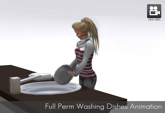 Second Life Marketplace - Full Perm Washing Dishes Animation - AO ...