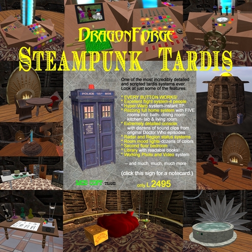 Second Life Marketplace - Steampunk TARDIS for fans of Doctor Who