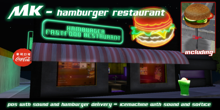 Second Life Marketplace - Xstreet MK hamburger restaurant boxed NEW ...