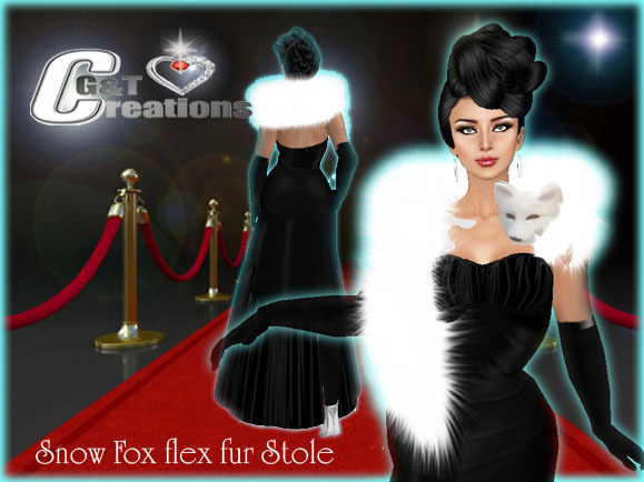 Second Life Marketplace - G&T Creations Snow Fox Fur flex Stole