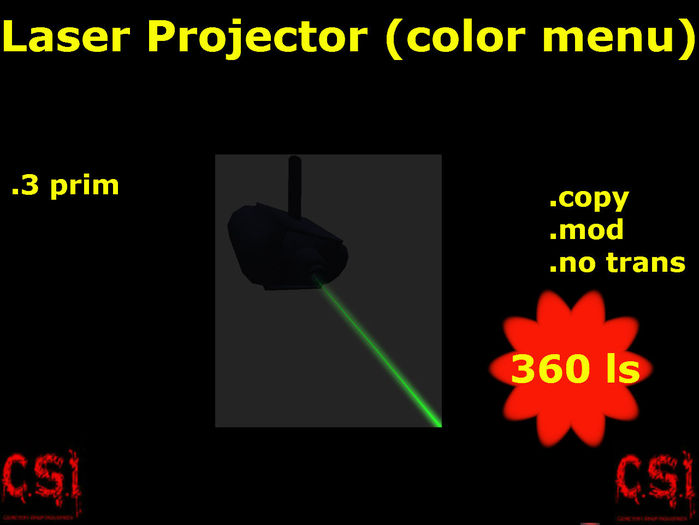 Second Life Marketplace - Laser Projector (color menu)(box)