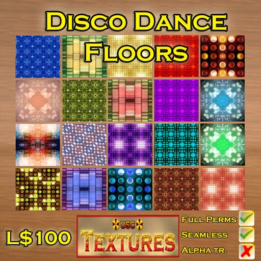 Second Life Marketplace - USC Textures - Disco Dance Floors