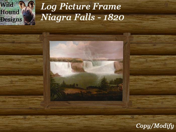 Second Life Marketplace - [WHD] -- Log Picture Frame - Niagra Falls - 1820