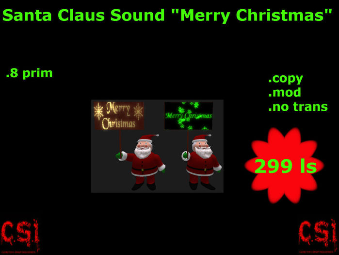 Second Life Marketplace - Santa Claus Sound "Merry Christmas"(box)
