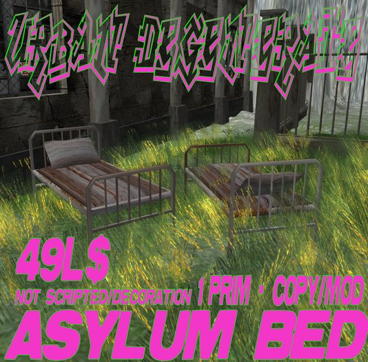 Second Life Marketplace - ASYLUM BED 1 PRIM