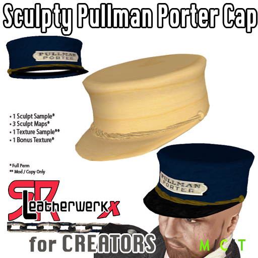 Second Life Marketplace - *SRL - Sculpty Pullman Porter Cap (box)