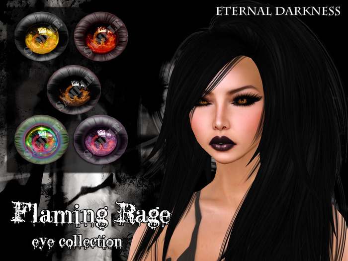 Second Life Marketplace - ::ED:: "Flaming Rage" eye collection