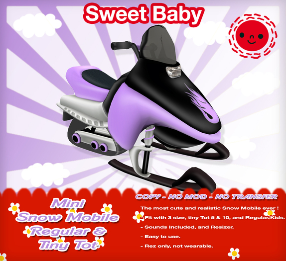 Second Life Marketplace - Sweet Baby - Mini Snowmobile - Purple [PROMO]