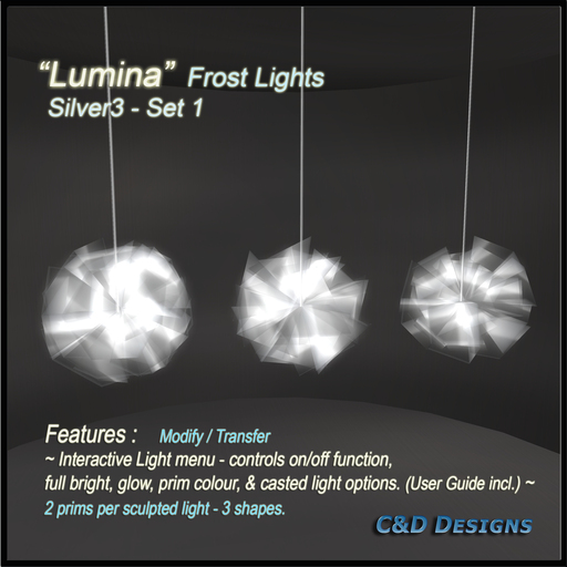 Second Life Marketplace - C&D Designs - "Lumina" Frost Lights - Silver3 ...