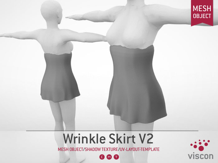 Second Life Marketplace - Viscon* Mesh Wrinkle Skirt V2