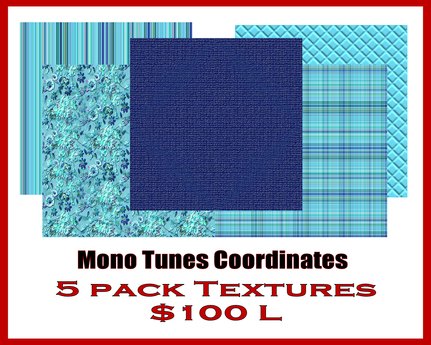 Second Life Marketplace - ATB Mono Tunes Coordinates Aqua-rius 5-pk ...