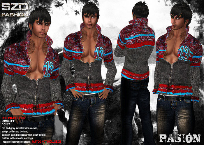 Second Life Marketplace - :SZD: Pasion ( Man Outfit )