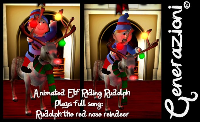 Second Life Marketplace - 50% Off Animated Elf Riding Rudolph with full ...