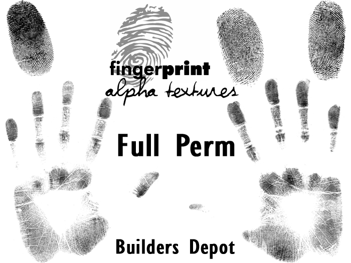 Second Life Marketplace - FULL PERM 5 Fingerprint & Handprint Alpha ...