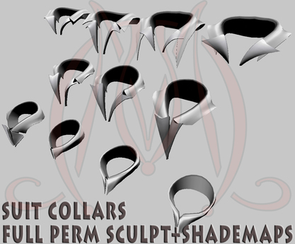 Second Life Marketplace - Suit Collars FULL PERM SCULPT+SHADEMAPS