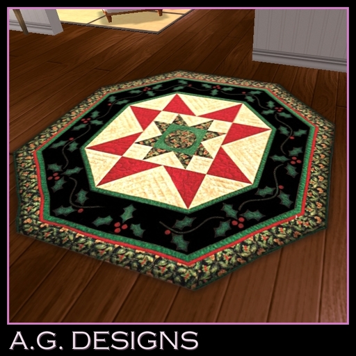 Second Life Marketplace - A.G DESIGNS - Christmas Holly Rug