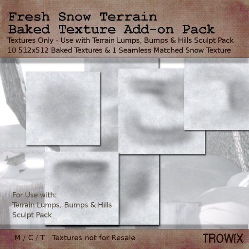 Second Life Marketplace - Trowix - Fresh Snow Terrain Baked Textures