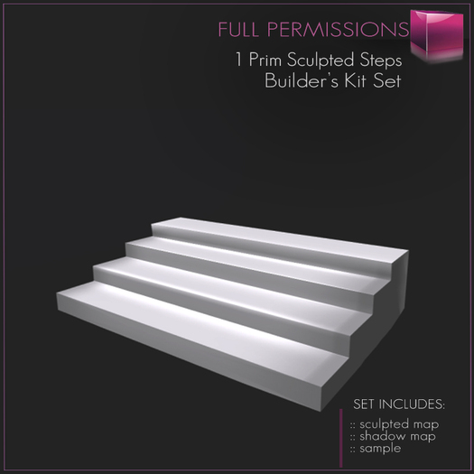 Second Life Marketplace - Full Perm 1 Prim Sculpted Steps Builder's Kit Set