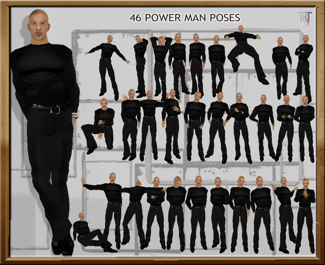 Second Life Marketplace - TuTy's - 46 POWER MALE STILL POSES + posing HUD