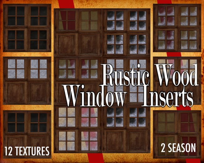 Second Life Marketplace - GBBT window insert rustic wood two season