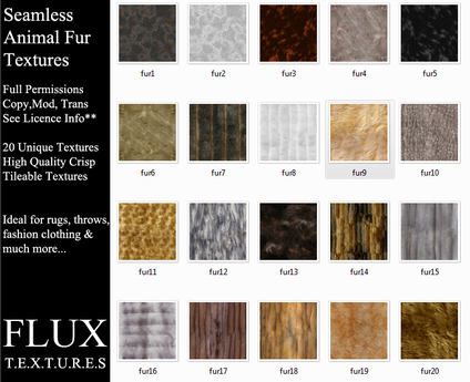Second Life Marketplace - -FLUX- Seamless Animal Fur Textures - Full ...