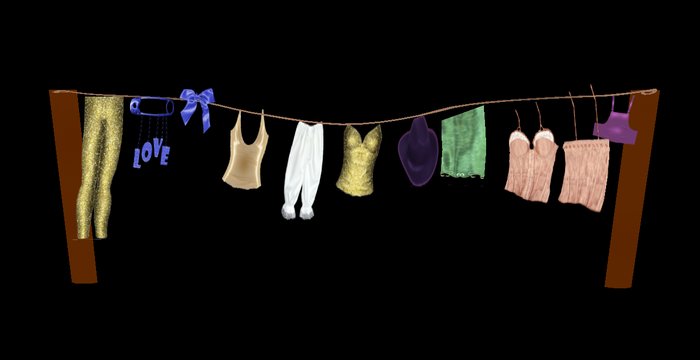 Second Life Marketplace - Clothesline and 10 Flexi Pieces of Clothing