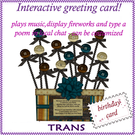 Second Life Marketplace - Your birthday -interactive greeting card for ...
