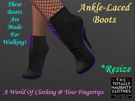 Second Life Marketplace - TNC Ankle Laced Boots - Electric Indigo