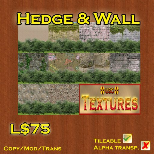 Second Life Marketplace - USC Textures - Hedge & Wall