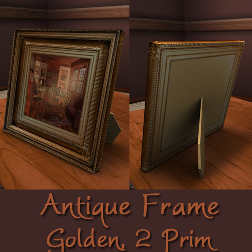 Second Life Marketplace - Antique Ribbed Frame: Golden {Cup of Cozy}